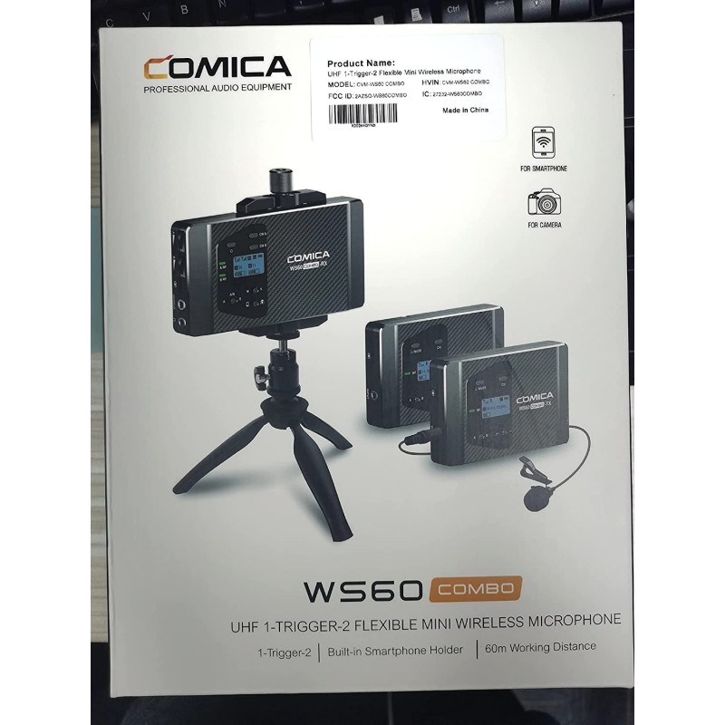 Micrófono inalámbrico para teléfono inteligente Comica CVM-WS60 UHF de ...